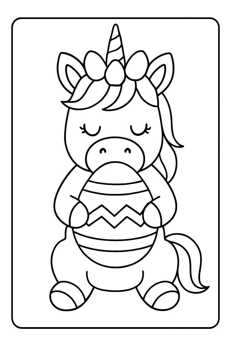 Easter Unicorn Coloring Pages (Free & Springtime-Magical)